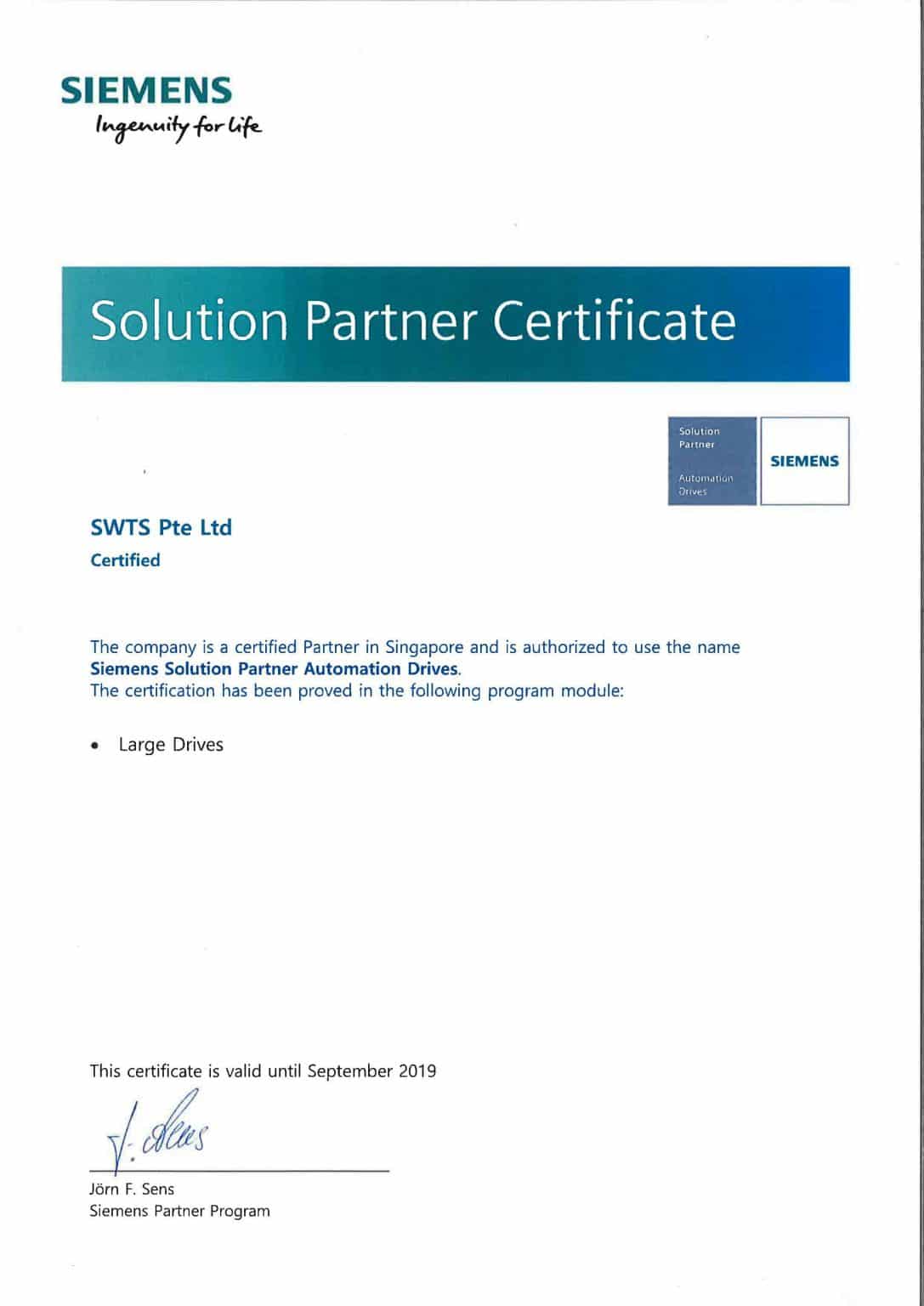 Certificates & Licenses - SWTS